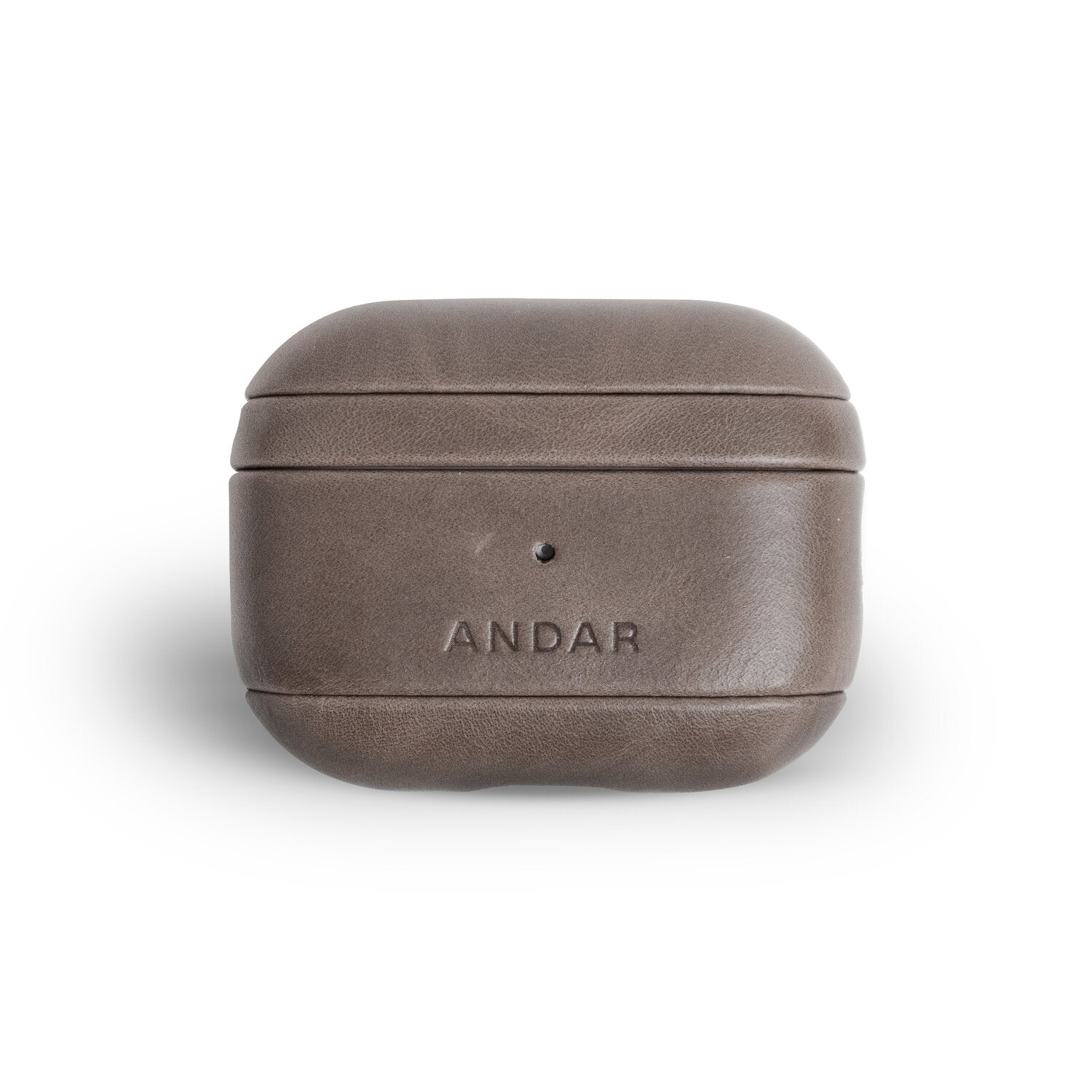 Andar The Capsule (Stone Grey) Full Grain Leather Airpods Case ...